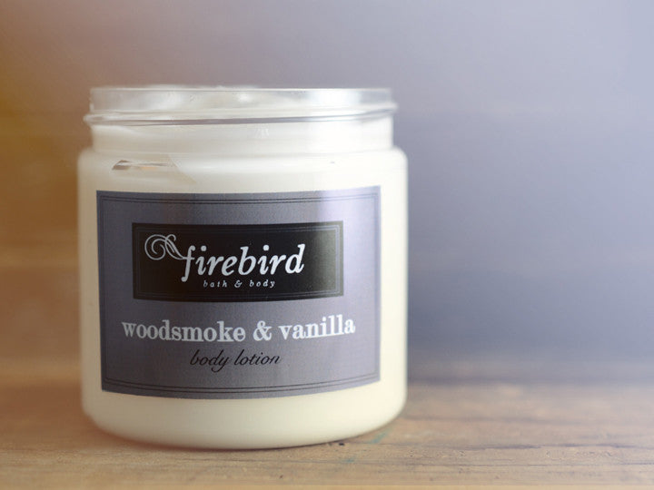 Woodsmoke & Vanilla Body Lotion – Firebird Bath & Body